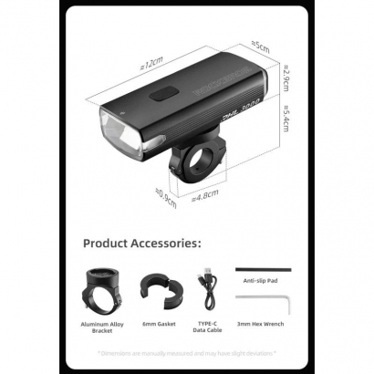 Lampka rowerowa przednia ROCKBROS RHL 3000 LM USB IPX POWERBANK - Sklep ...